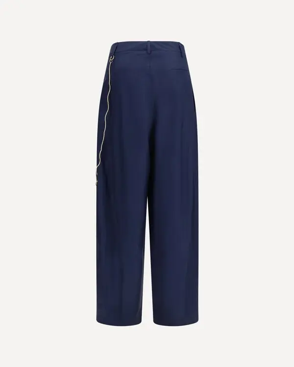 DARKPARK Phebe Chain Adorned Wide-leg Pants - Blue