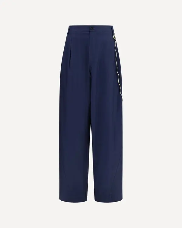 DARKPARK Phebe Chain Adorned Wide-leg Pants - Blue