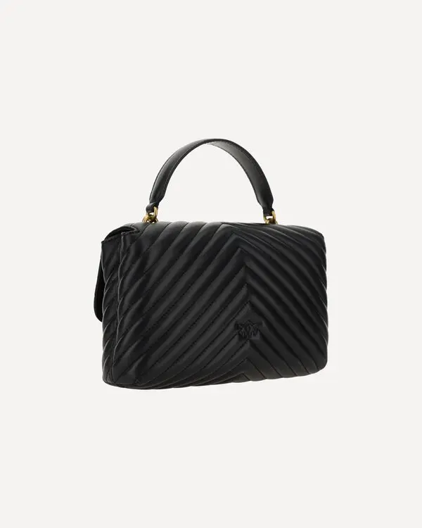 Pinko Love Lady Quilted Leather Handbag - Black