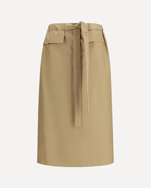 Fabiana Filippi Cotton Midi Skirt With Tie Belt