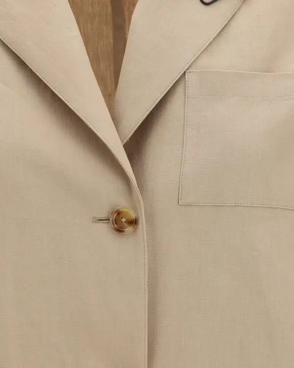 LARDINI Single-breasted Wool And Cotton Jacket With Notch Lapel