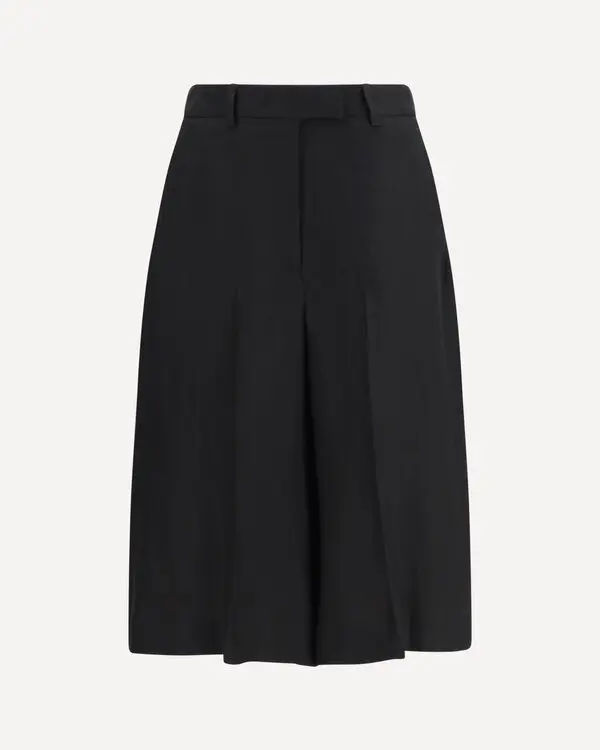 LARDINI Pleated Straight-leg Twill Bermuda Shorts
