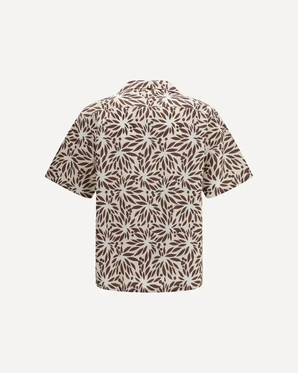Prada Printed Cotton Bowling Shirt - Brown
