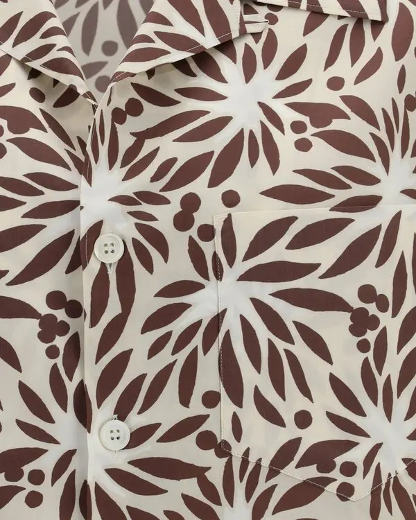 Prada Printed Cotton Bowling Shirt - Brown