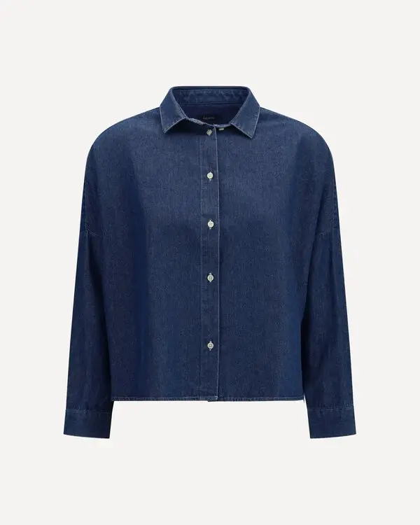 DEPERLU Cotton And Linen Blend Shirt - Blue