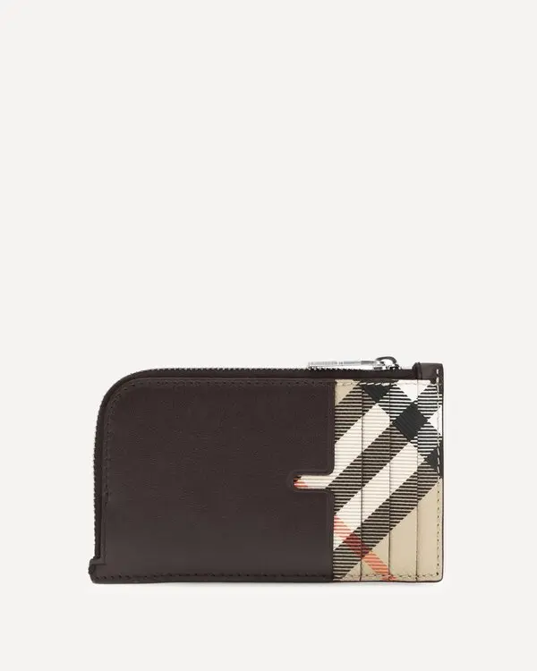 Burberry Check Zipped Card Holder