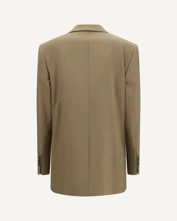 LARDINI Double-breasted Stretch Wool Blend Blazer