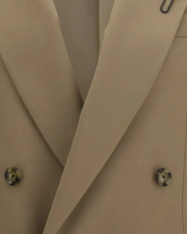 LARDINI Double-breasted Stretch Wool Blend Blazer