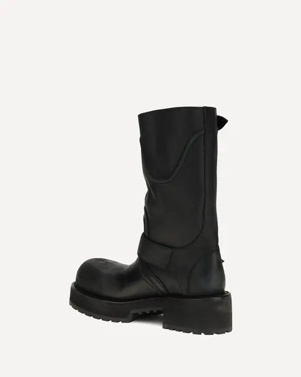 Balenciaga Venom Boots With Belt Detailing And Embossed Logo