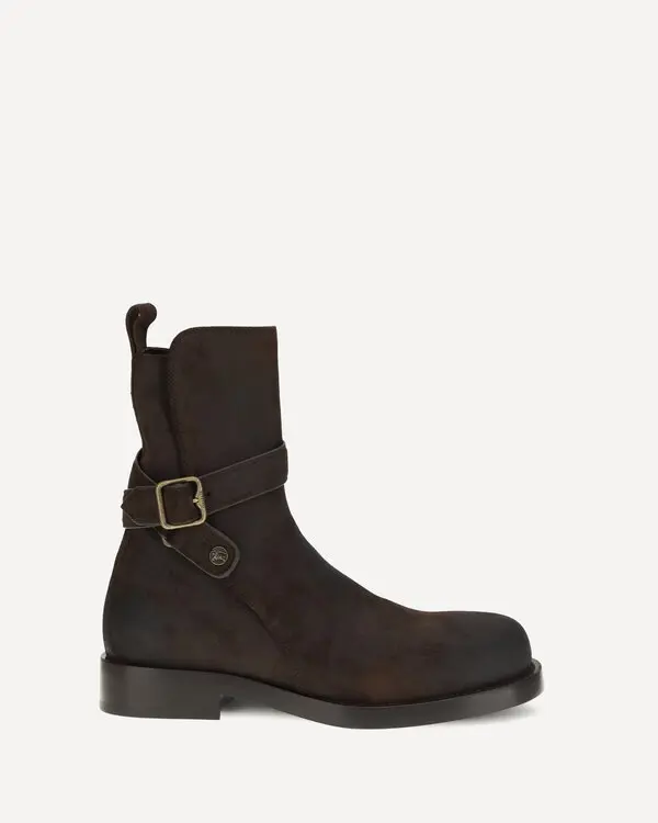 Burberry Ledger Jodphur Leather Boots - Brown