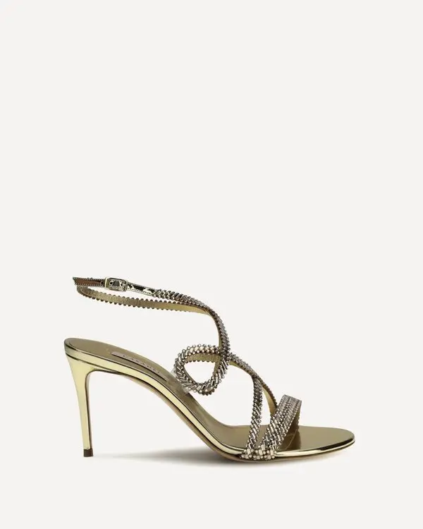 Casadei Julia Josephine Embellished Stiletto Sandals - Gold