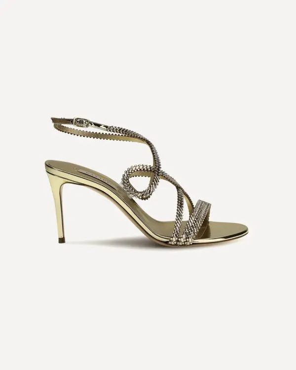 Casadei Julia Josephine Embellished Stiletto Sandals - Gold