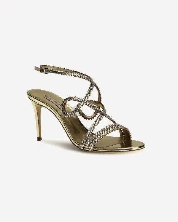 Casadei Julia Josephine Embellished Stiletto Sandals - Gold