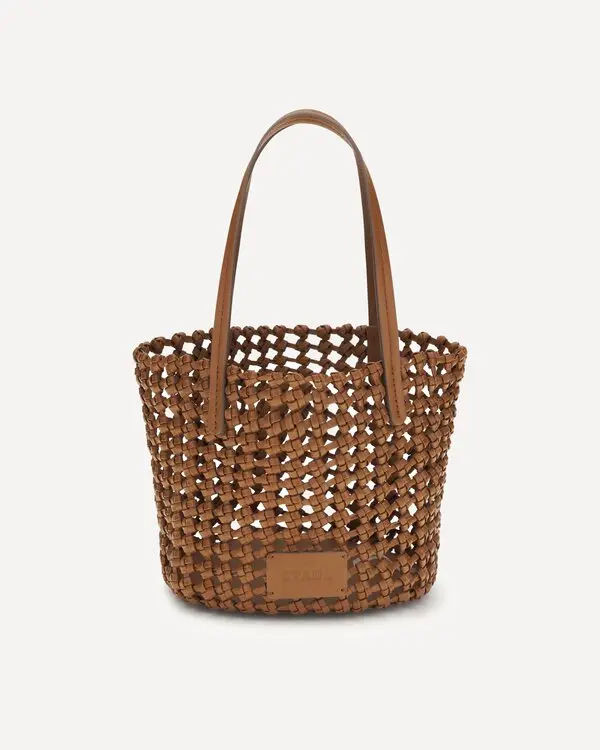 Staud Woven Leather Bucket Bag
