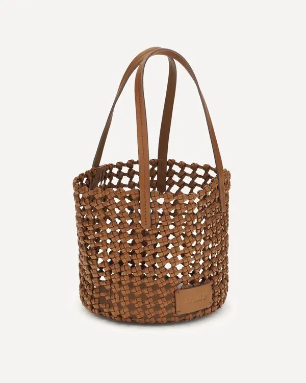 Staud Woven Leather Bucket Bag