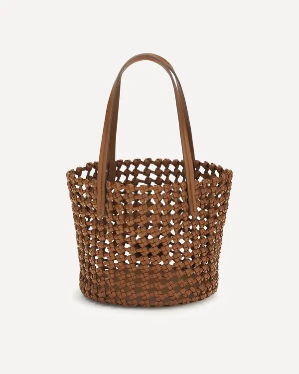 Staud Woven Leather Bucket Bag