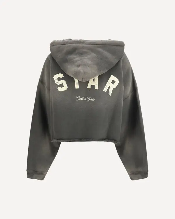 GOLDEN GOOSE Cropped Hoodie With Logo Detail