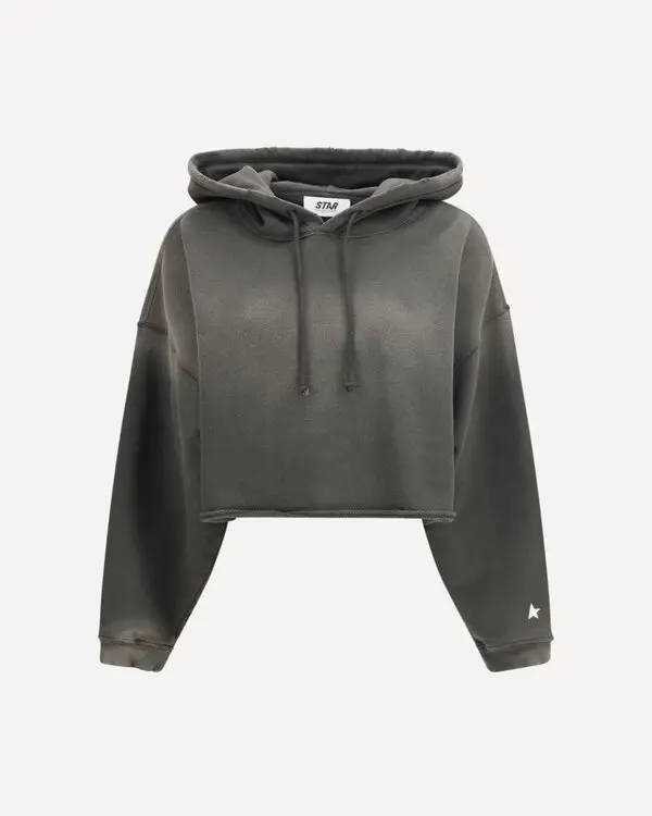 GOLDEN GOOSE Cropped Hoodie With Logo Detail