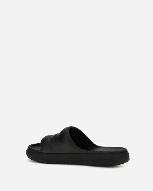 Moncler Altive Logo Strap Slides - Black