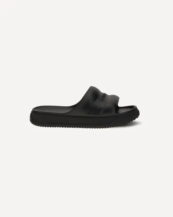 Moncler Altive Logo Strap Slides - Black