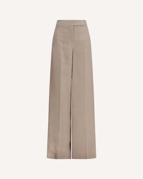 Max Mara Rasoio Silk Wide-leg Trousers - Beige