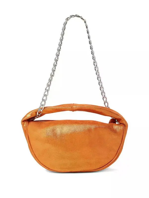 By Far Metallic Leather Shoulder Bag - Orange