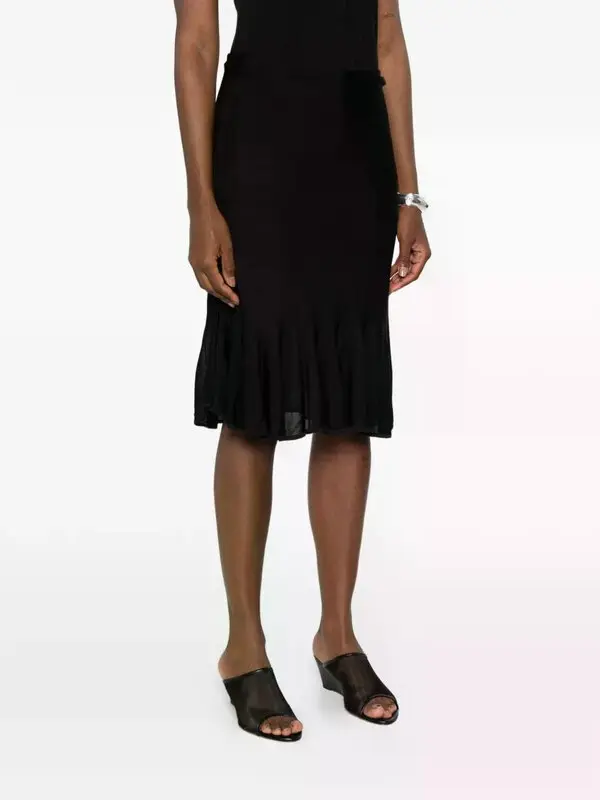 TOTEME Fluted Hem Knitted Midi Skirt