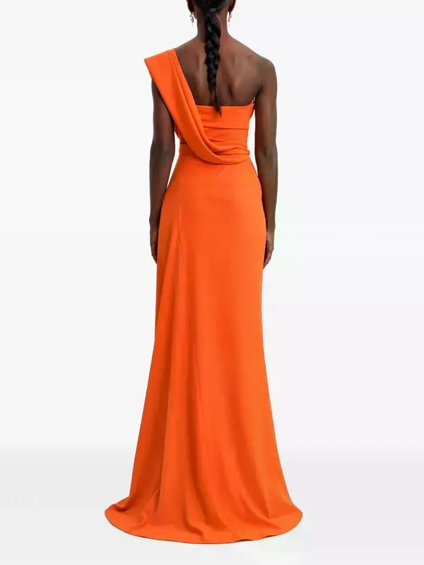 GEMY MAALOUF One-shoulder Draped Gown With Crystal Embellishment