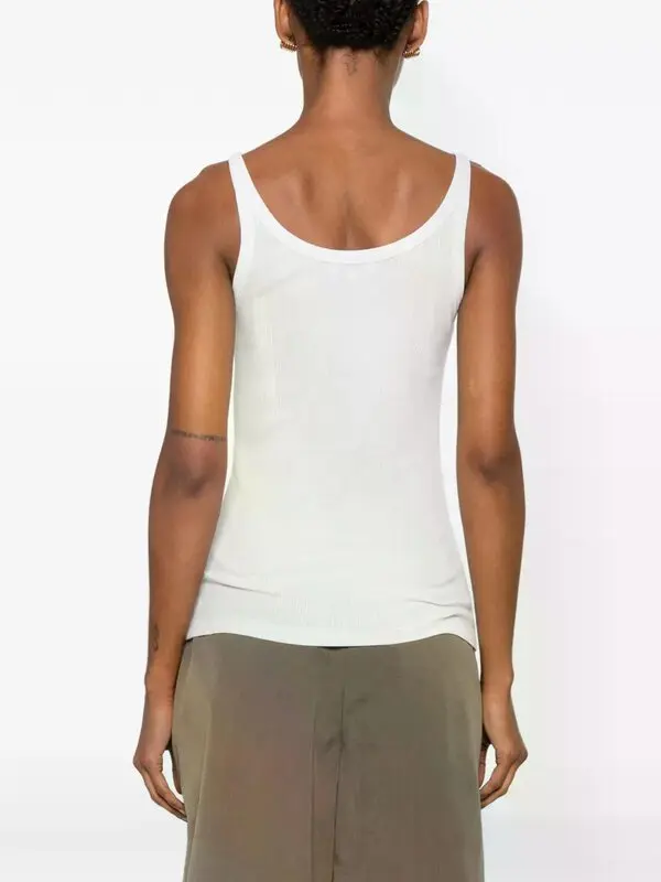 Sandro Lace-trimmed Ribbed Knit V-neck Tank Top - Neutrals