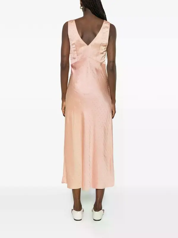 Sandro Lace-trim Rhinestone-embellished Midi Dress