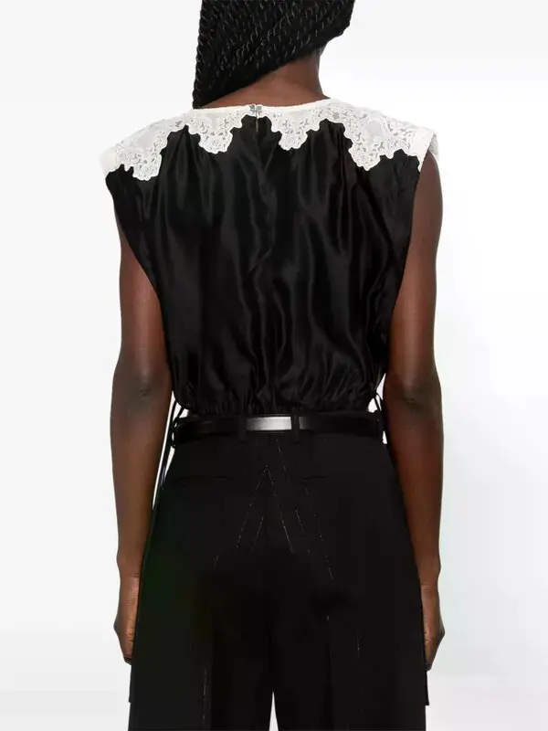 Sandro Lace-trimmed Cropped Top