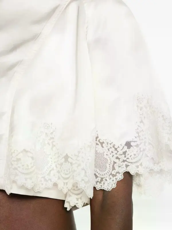 Sandro Lace Trim Cropped Top - Neutrals