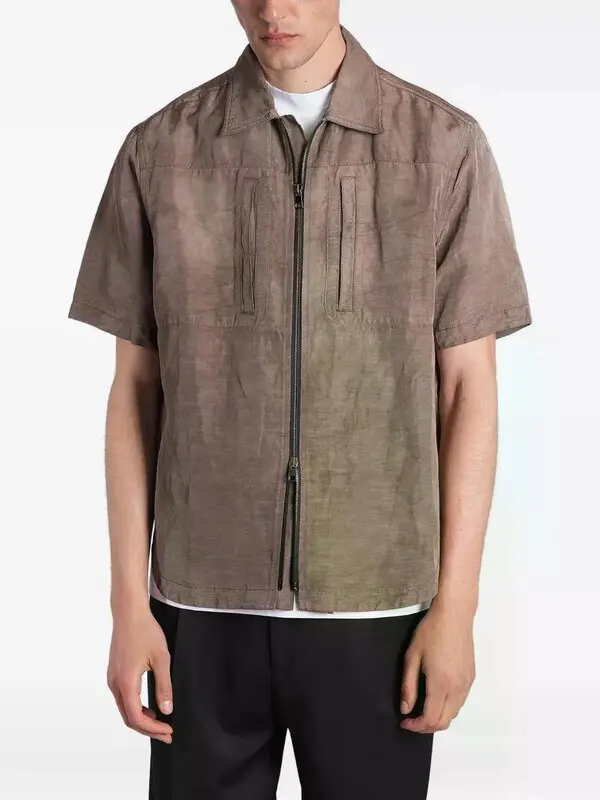 ROBERTO COLLINA Zip-up Short-sleeve Shirt