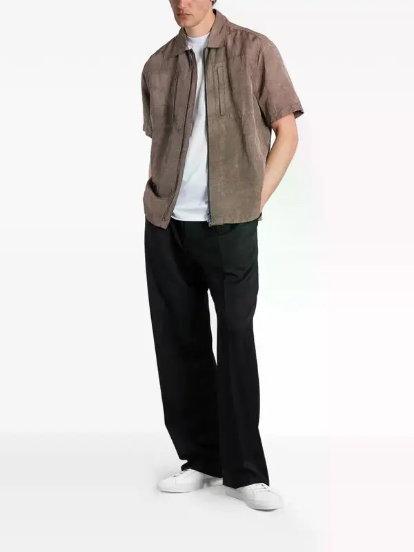 ROBERTO COLLINA Zip-up Short-sleeve Shirt