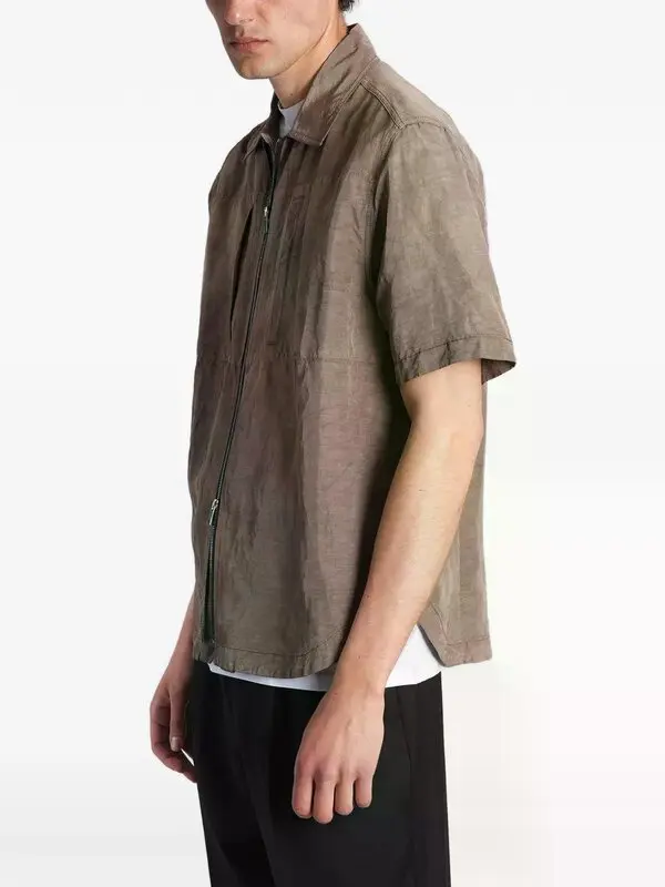 ROBERTO COLLINA Zip-up Short-sleeve Shirt