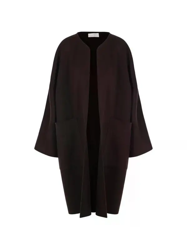 THE ROW Collarless Open-front Coat - Brown