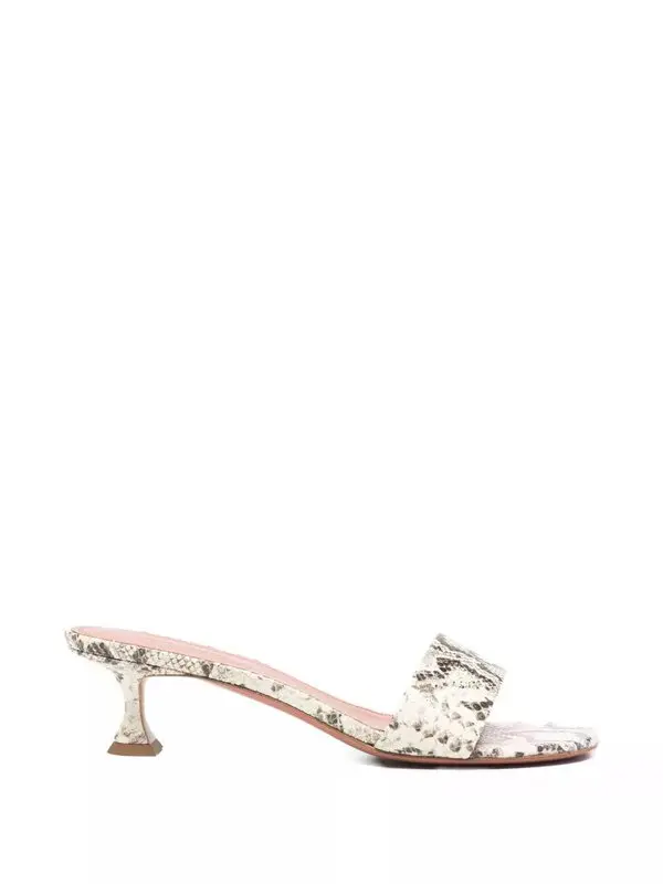 Amina Muaddi Andreea Snake-print Sandals - Neutrals