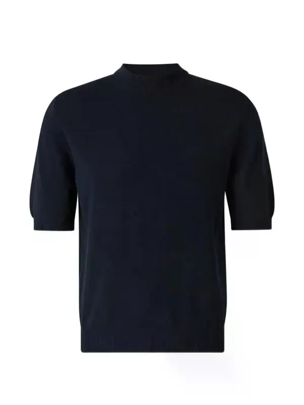 ZANONE Short-sleeve Mock Neck Sweater - Blue