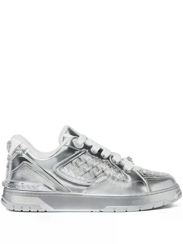 Versace Medusa Greca-embossed Sneakers - Silver