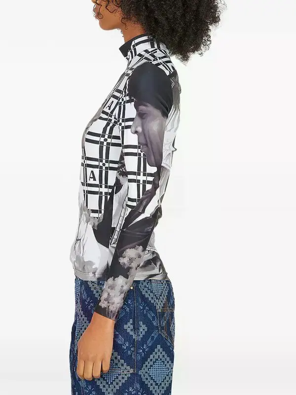 Ahluwalia Graphic High-neck Long-sleeve Top