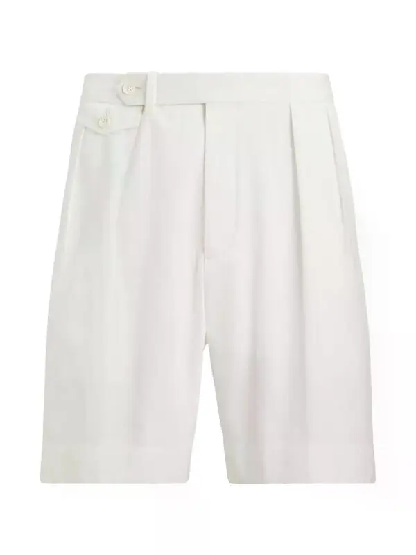 Ralph Lauren Purple Label Pleated Tailored Shorts - White