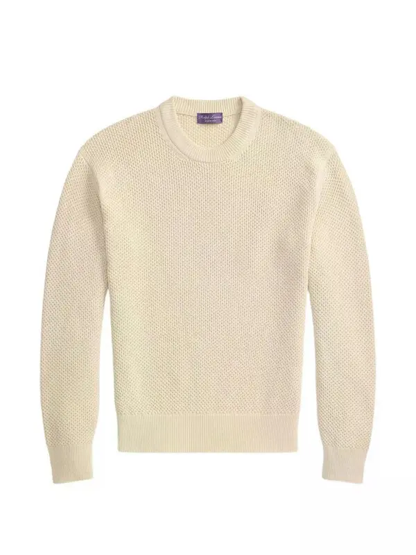 Ralph Lauren Purple Label Honeycomb-stitch Cotton Sweater - Neutrals