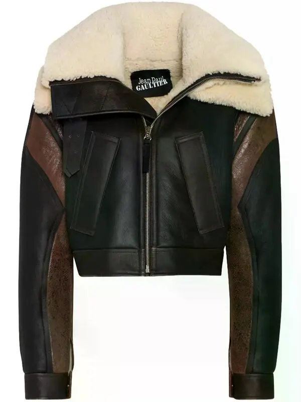 JEAN PAUL GAULTIER Shearling Paneled Jacket - Black