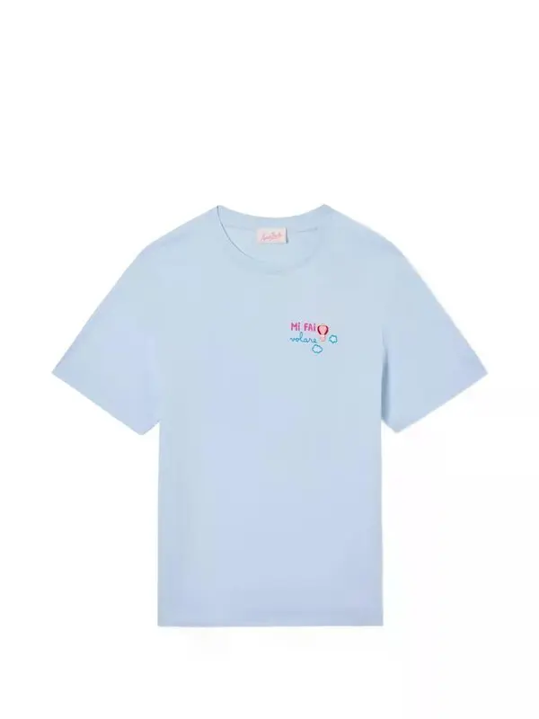 MC2 SAINT BARTH Embroidered Cotton T-shirt - Blue