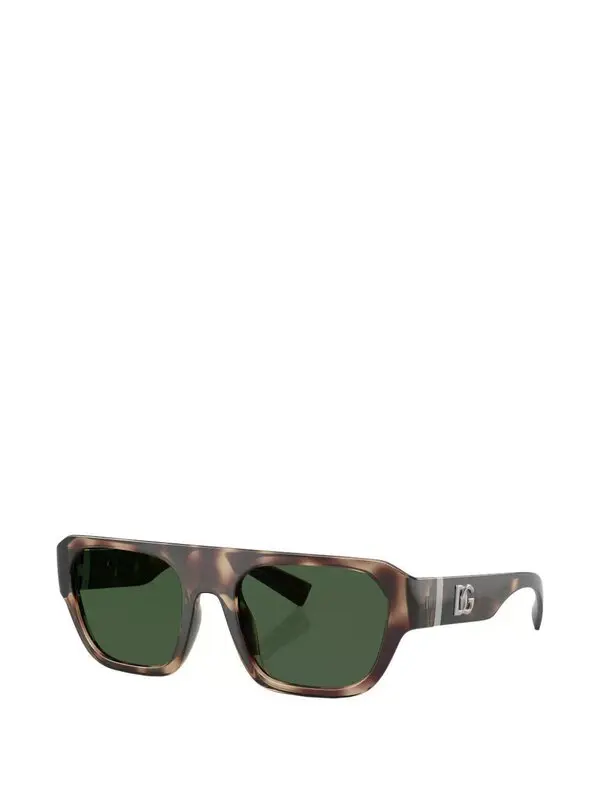 Dolce & Gabbana Tortoiseshell Effect Rectangle Frame Sunglasses