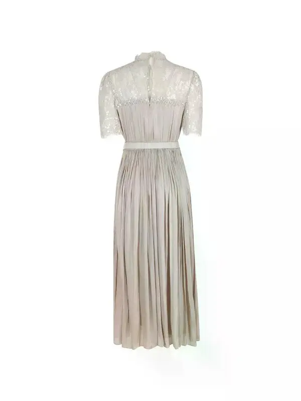 NISSA Lace-panelled Sequin-embellished Midi Dress