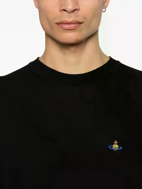 VIVIENNE WESTWOOD Orb Embroidered Crew Neck Sweater