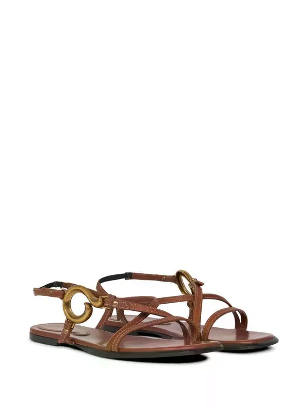 Etro Strappy Leather Flat Sandals