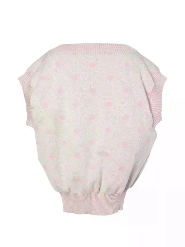 ANDREJ GRONAU Jacquard Knit Vest - White