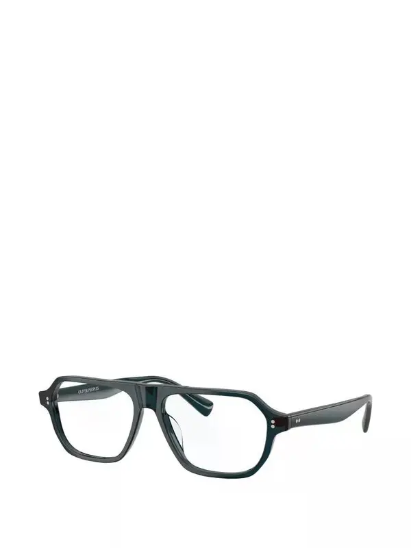 Oliver Spencer Remment Geometric-frame Glasses - Green
